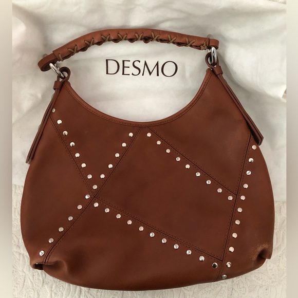 Desmo | Bags | Vintage Desmo Brown Leather Bag With Silver Studsmade In ...